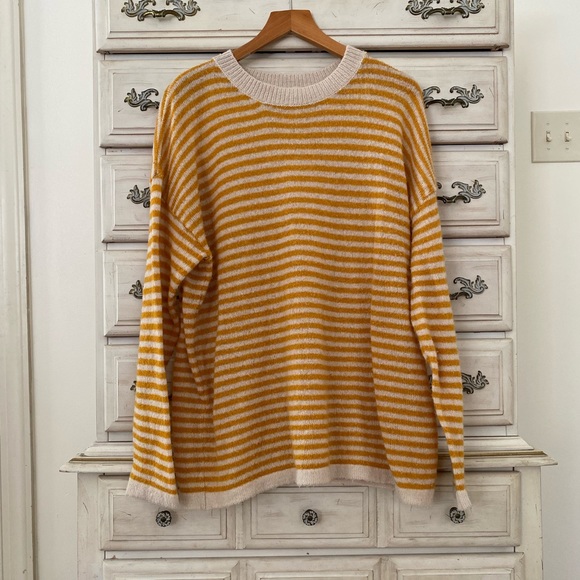 Vici | Sweaters | Mustard Yellow Striped Sweater | Poshmark